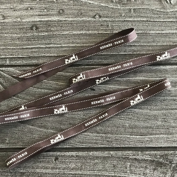 Hermes | Accessories | Hermes Authentic Iconic Brown Bolduc Ribbon 8 ...